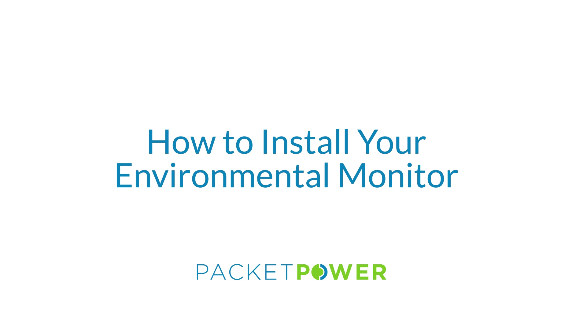 Installing Packet Power Environmental Monitors [VIDEO]